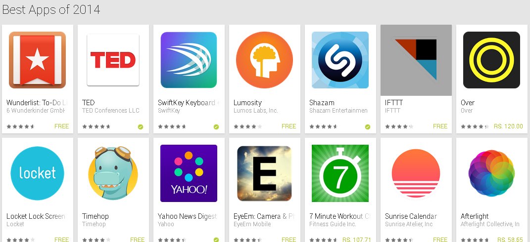 Google Play 2014’ün En İyi Android Uygulamaları